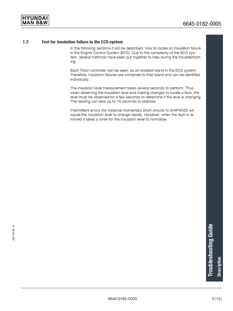 MAN Instructions For Test of ECS Power Supply Insulation | PDF