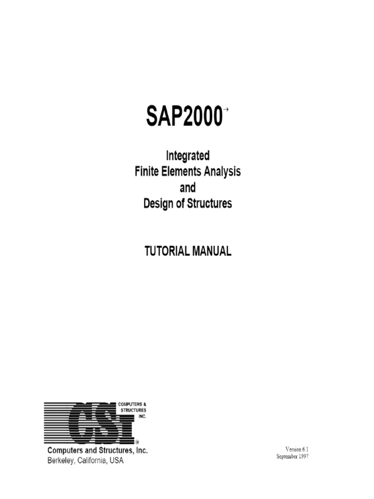SAP2000 Tutorial Manual | PDF