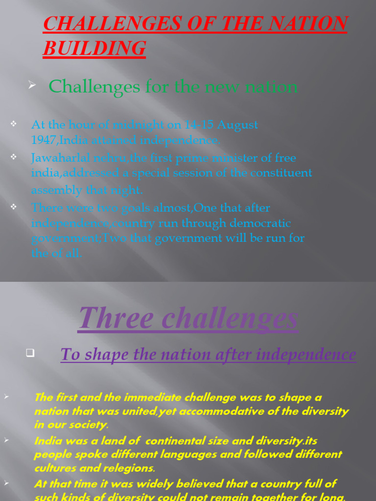 Challenges of The Nation Building | PDF | Partition Of India | Two ...