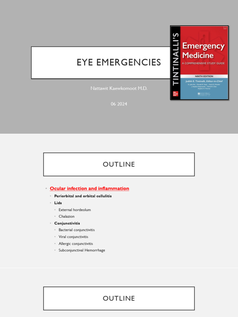 Eye Emergencies Nattawit PDF | PDF | Cornea | Ophthalmology