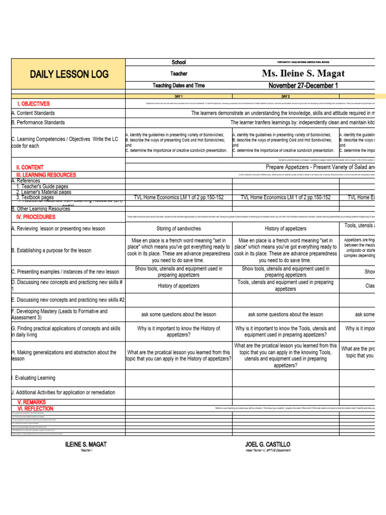 Week 4 - Nov. 27-Dec. 1 | PDF | Learning | Teachers