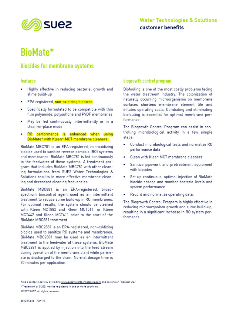 Bio Mate | PDF | Membrane | Environmental Science