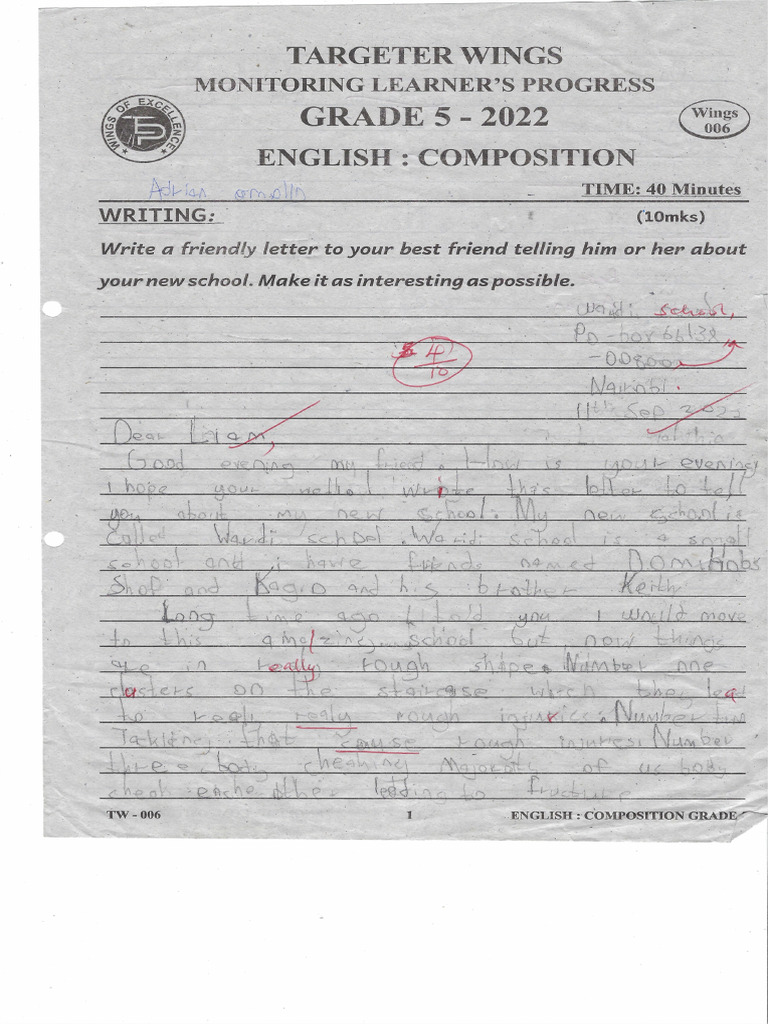 Composition Grade 5 2022 | PDF