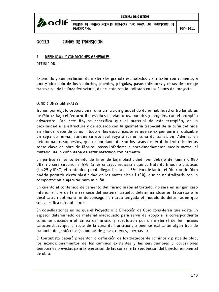 PGP+2011+V2 Adif | PDF | Materiales