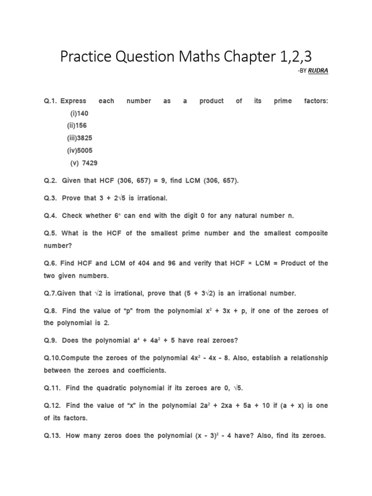 Polynomial Zeros and Factorization Practice | PDF | Polynomial ...