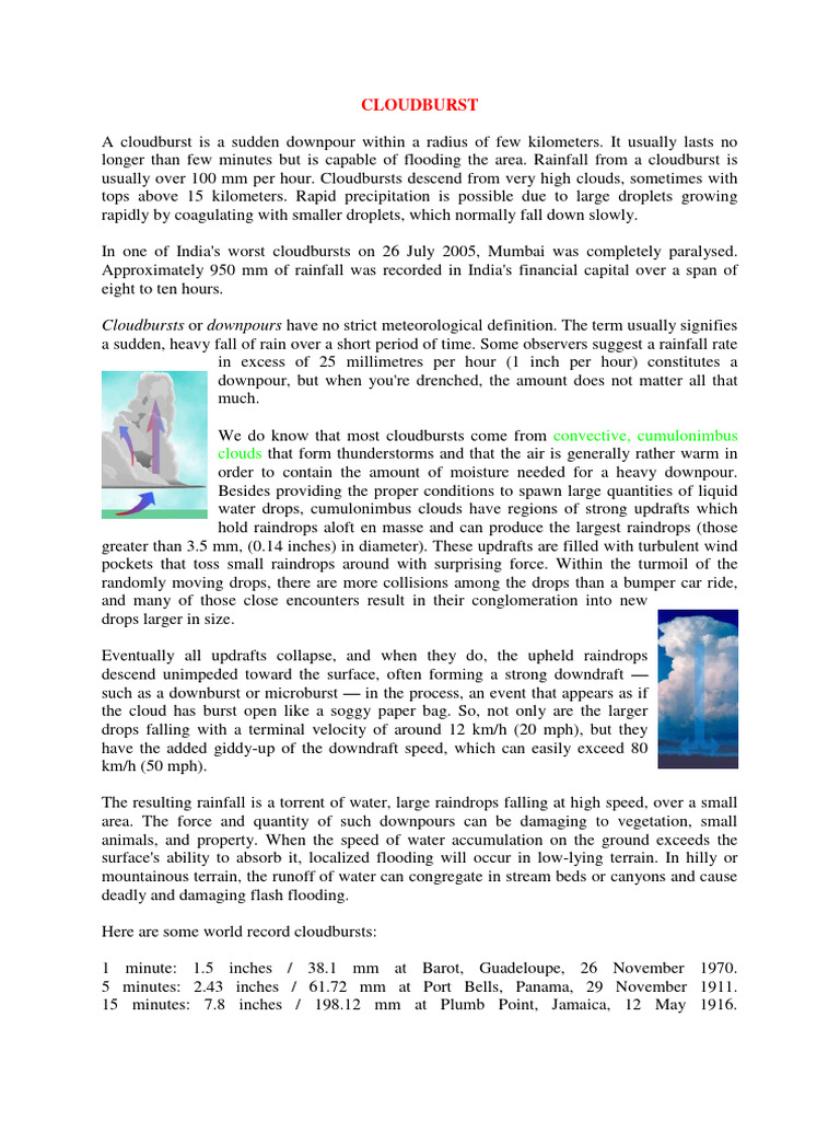 CLOUDBURST | PDF | Rain | Precipitation CLOUDBURST | PDF | Rain | Precipitation