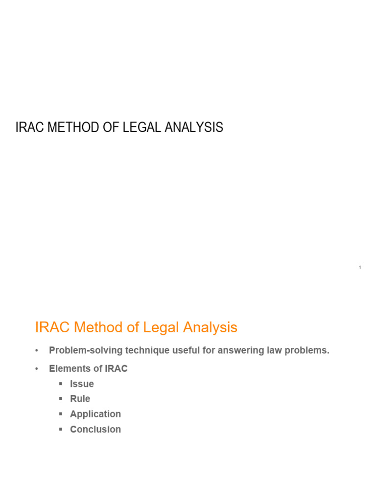 IRAC Method | PDF