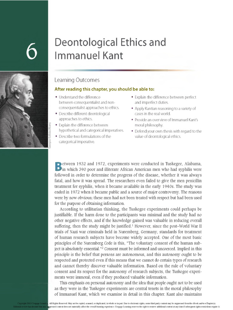 Deontological Ethics and I Mmanuil Kant | PDF
