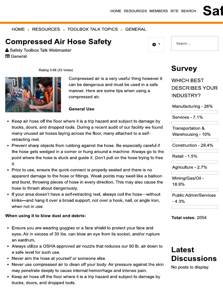 Compressed Air Hose Safety | PDF