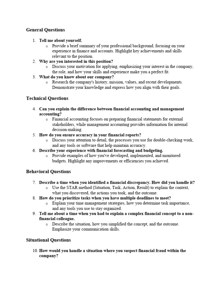 Finance Interview Questions Guide | PDF | Accounting | Financial Statement