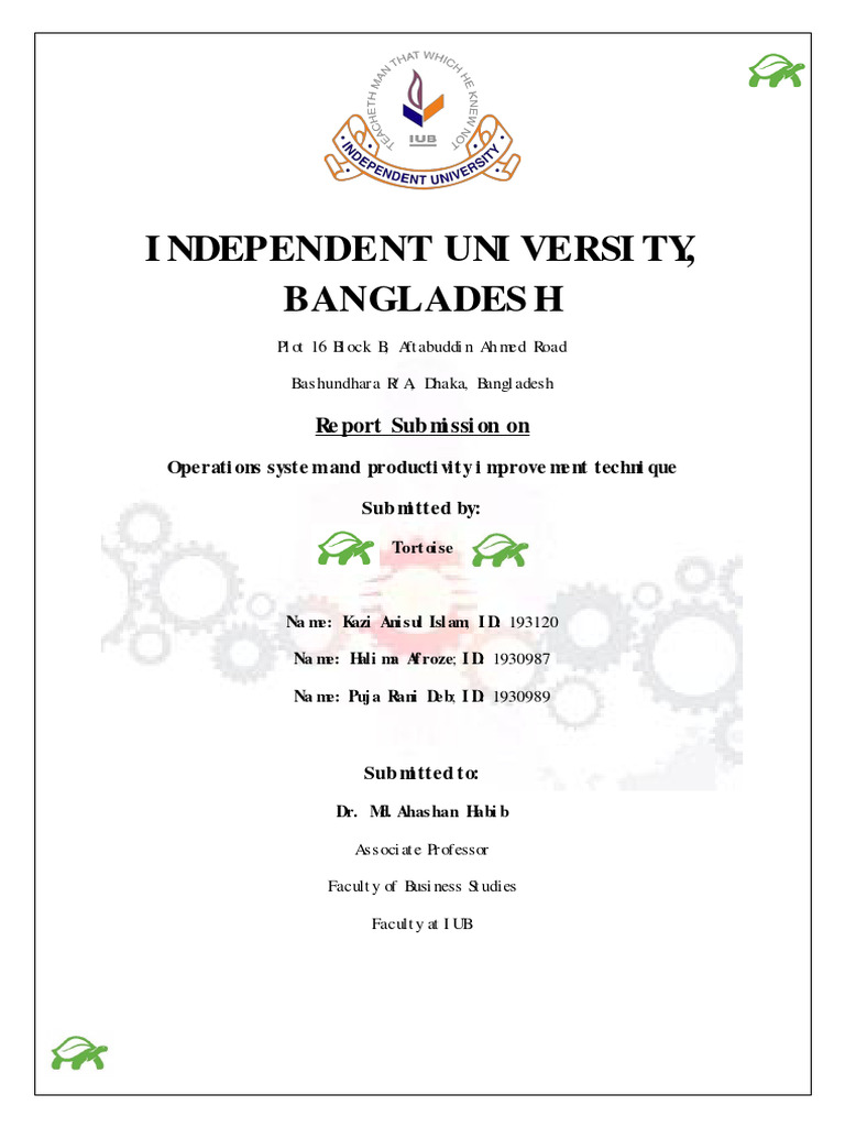 Operations System & Produtivity Improvement Techniques | PDF | Business
