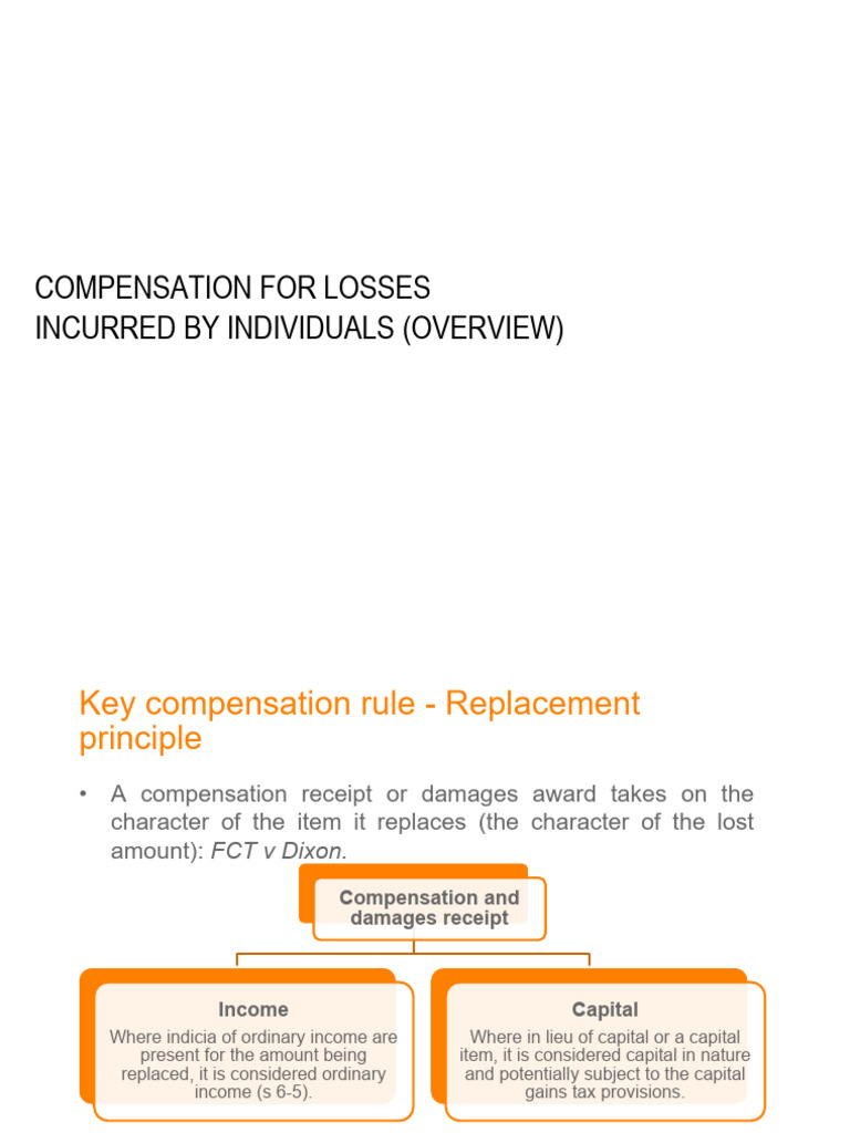 Compensation For Losses Incurred by Individuals | PDF | Damages | Income