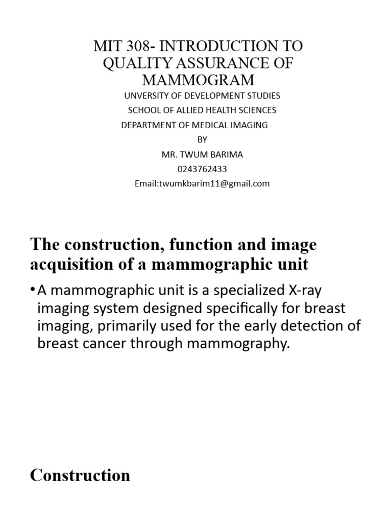 Unit 4 QA on breast | PDF | Mammography | X Ray