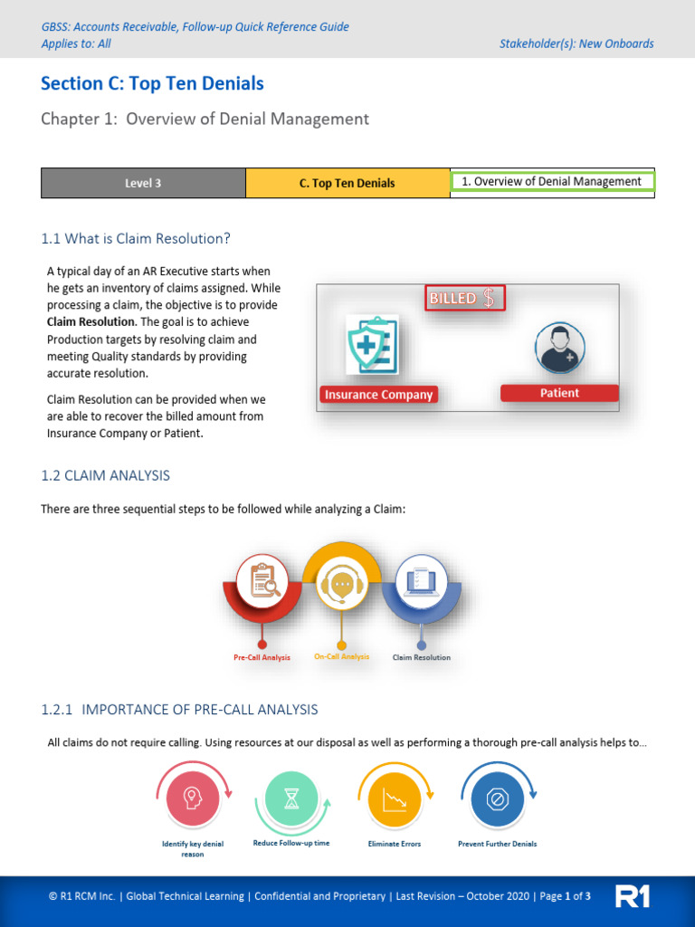 Chapter 1 Overview of Denial Management | PDF