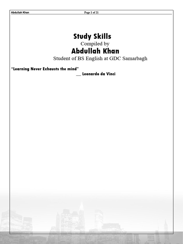 Study Skills | PDF | Reading Comprehension | Rhetoric