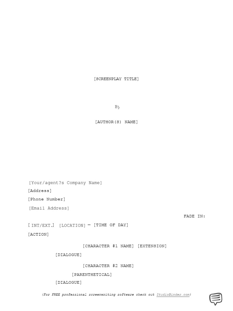 StudioBinder Word Screenwriting Template | PDF