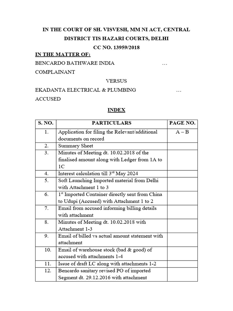 Application To Bring Documents On Record | PDF | Affidavit | Justice