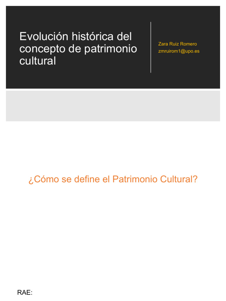 Evolución histórica del concepto de patrimonio cultural | Descargar gratis PDF | Patrimonio ...