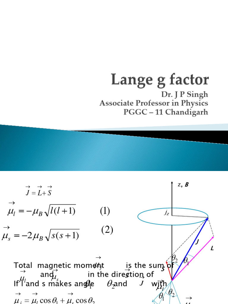 Magnetic Moment and Lande g Factor | PDF | Physical Quantities