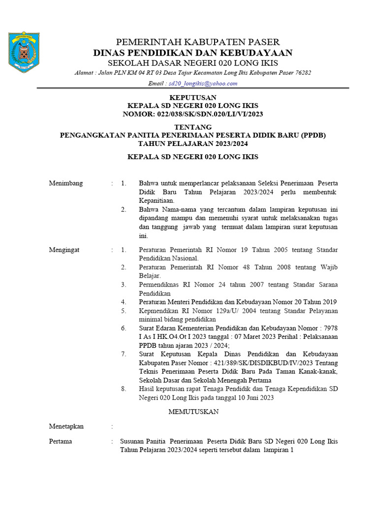 SK PPDB 2022 2023 | PDF