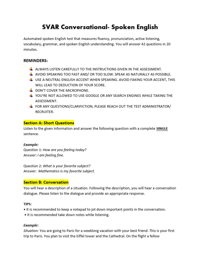 Conversational SVAR Guide (1) | PDF | English Language | Accent ...