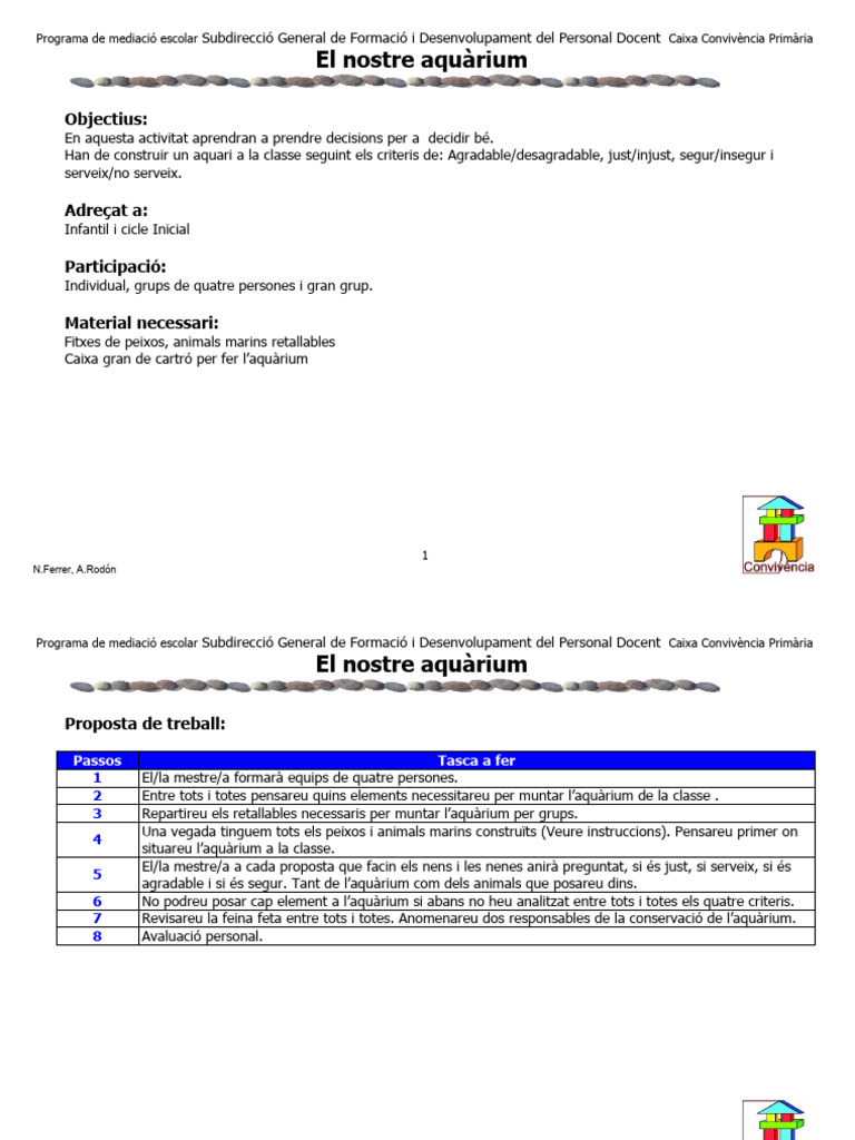 El Nostre Aqu Rium INSTRUCCIONS | PDF