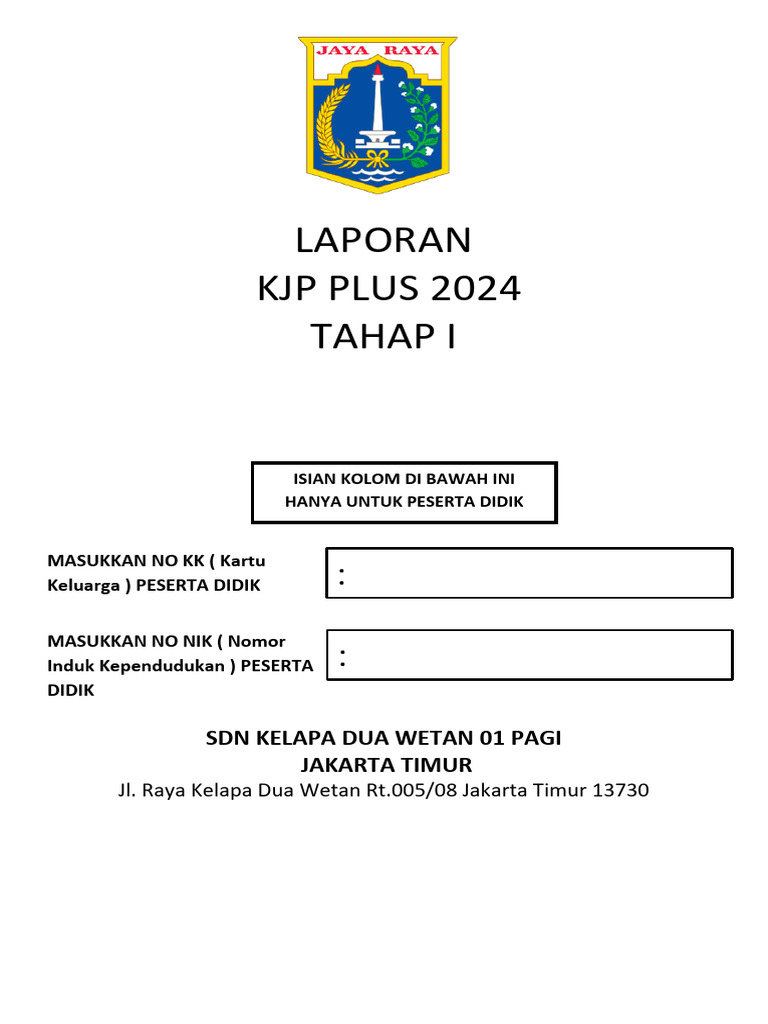 Formulir KJP 2024 11 Lembar | PDF