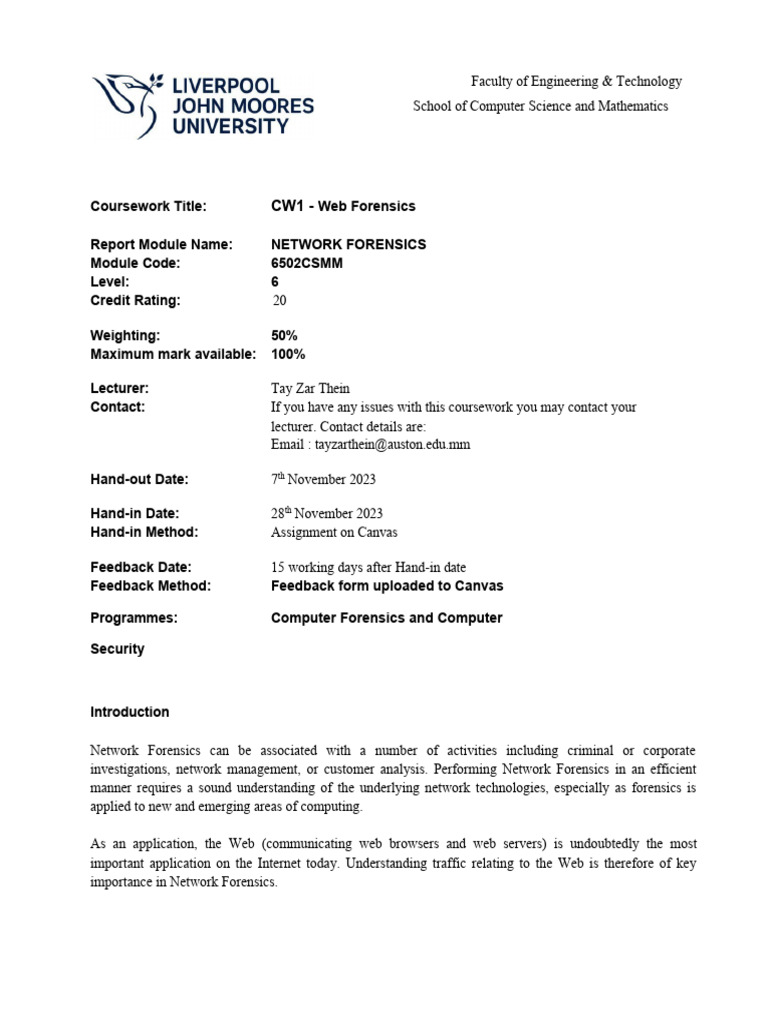 6502 CSMM CW1 Specification | PDF | World Wide Web | Internet & Web