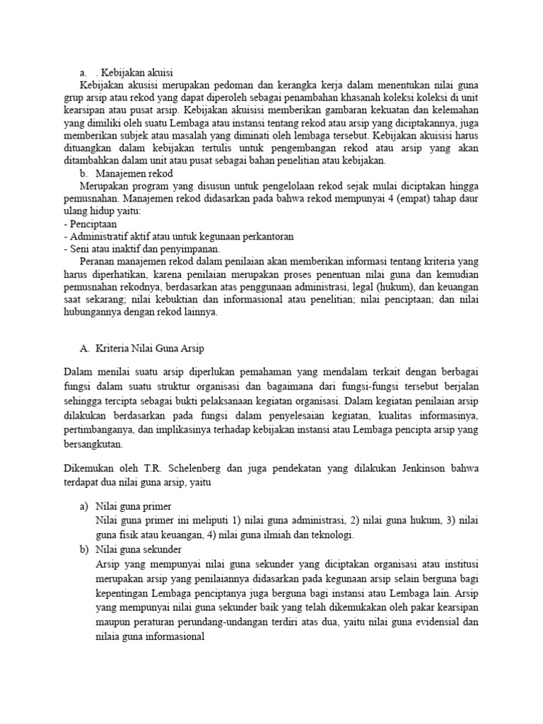 Jawaban Tugas 2 Penilaian Dan Penyusutan Arsip | PDF Jawaban Tugas 2 Penilaian Dan Penyusutan Arsip | PDF