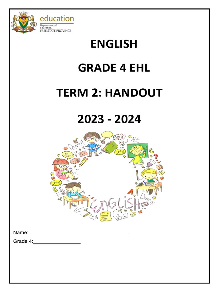 4 3 Grade 4 English Language Handout Term 2 2023 FINAL 1 1 | PDF | Verb ...