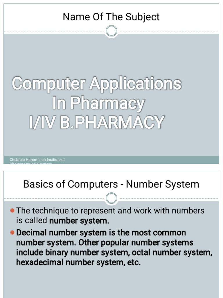 Computer Applications in Pharmacy | PDF | Bioinformatics | Byte