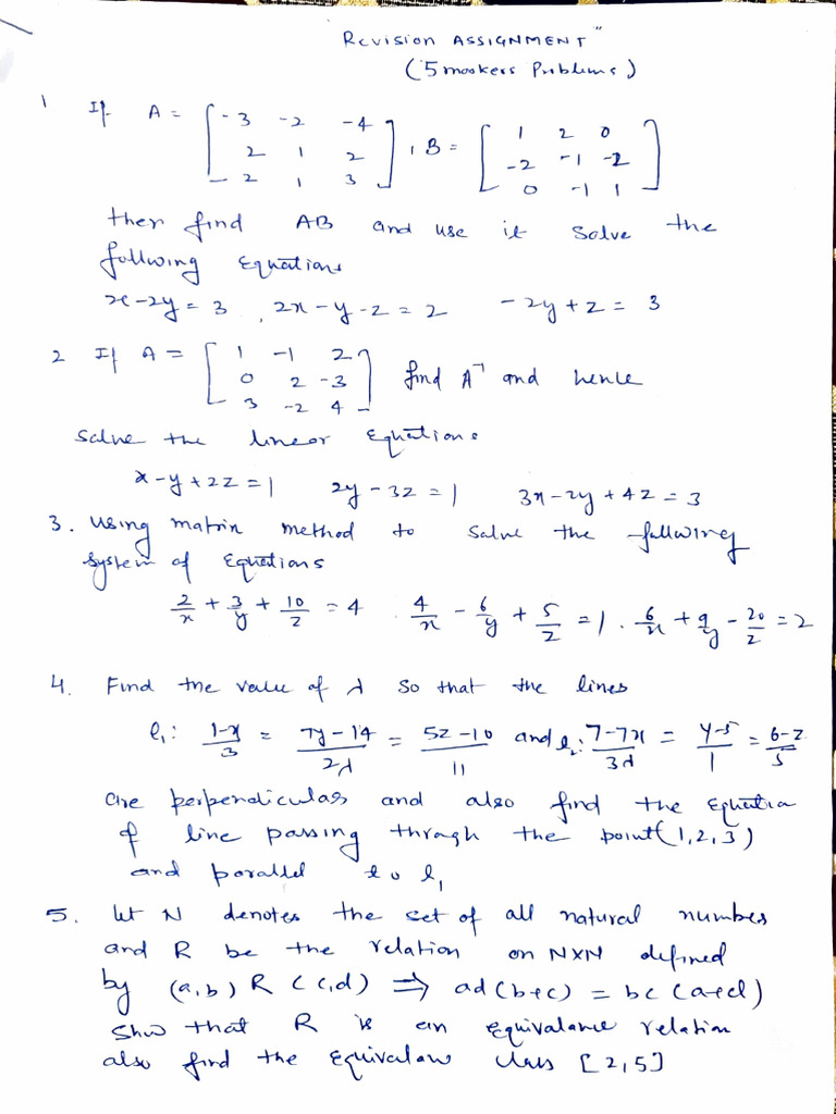 Revision Practice 5 Markers Problems | PDF