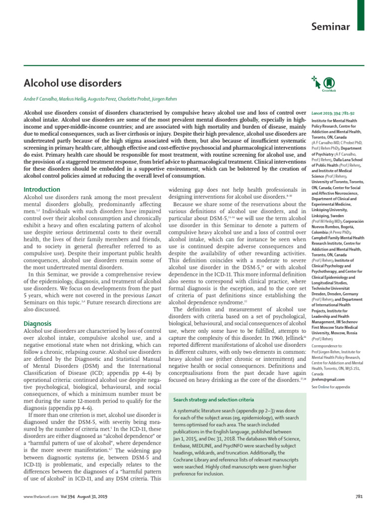 Alcohol Use Disorder | PDF | Alcoholism | Mental Disorder
