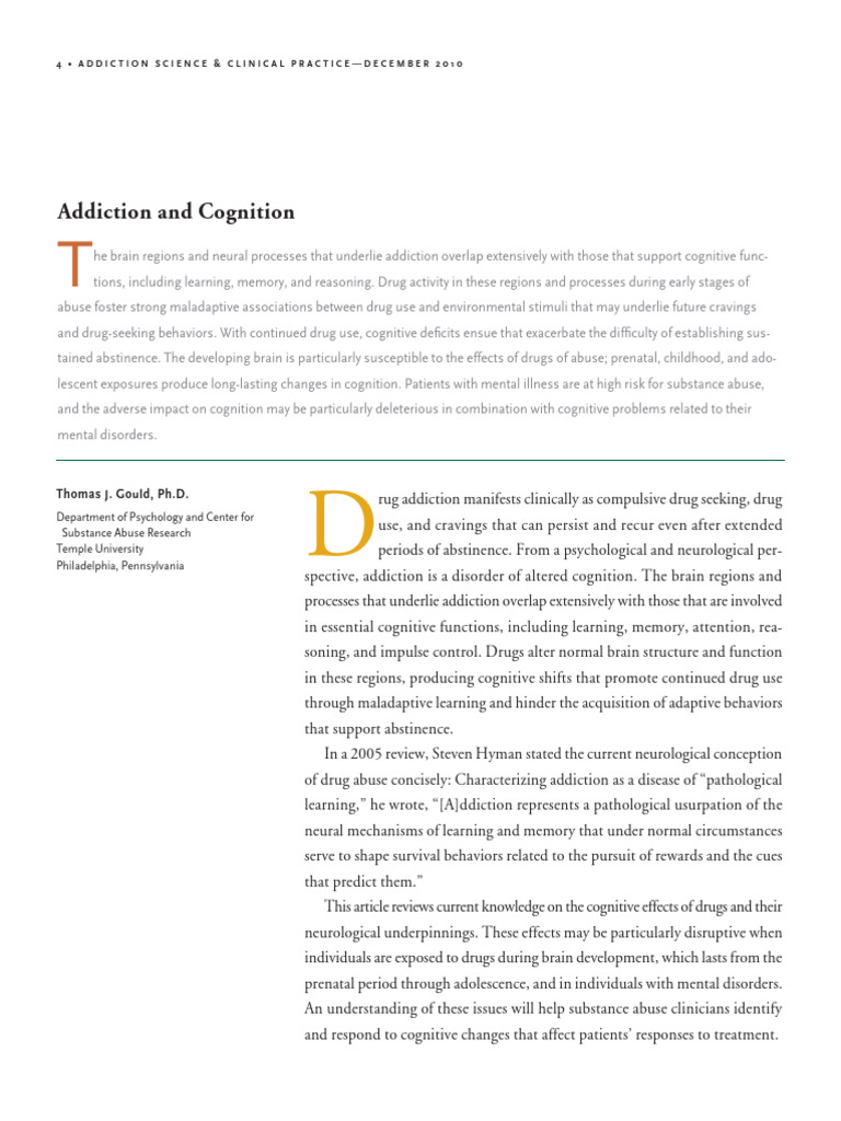 Addiction and Cognition | PDF | Long Term Potentiation | Synaptic ...