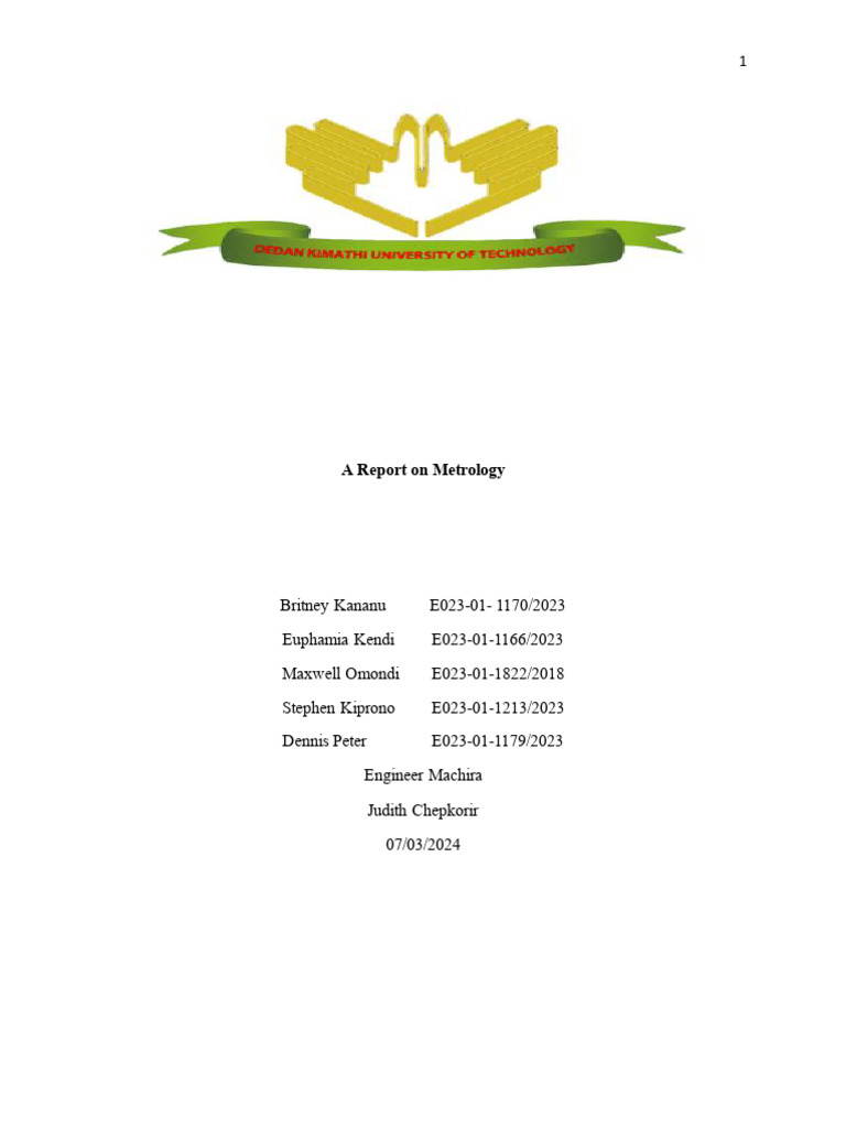 Metrology Report | PDF | Calibration | Metrology