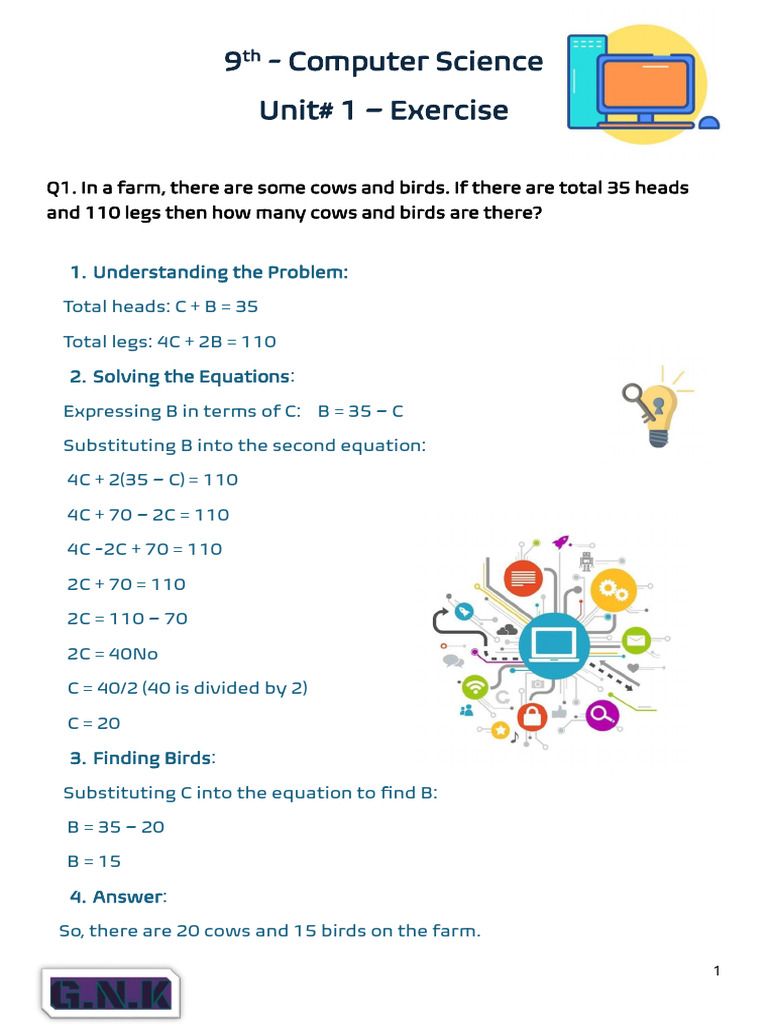 9th CS Unit-1 | PDF | Algorithms | Computational Complexity Theory