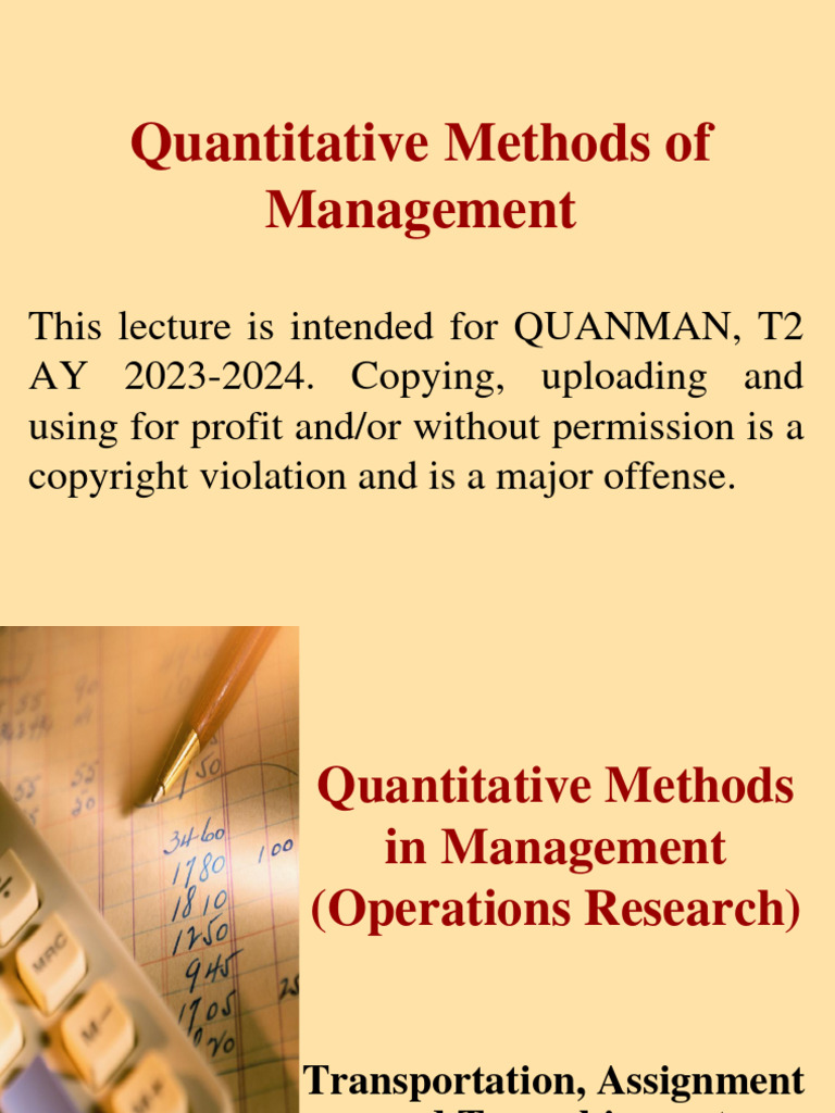 3 Transportation Assignment and Transhipment 240220 050624 | PDF | Mathematical Optimization ...