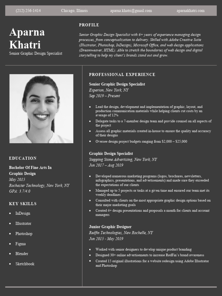 Pretty Creative Resume Template Black | PDF | Graphic Design | Résumé