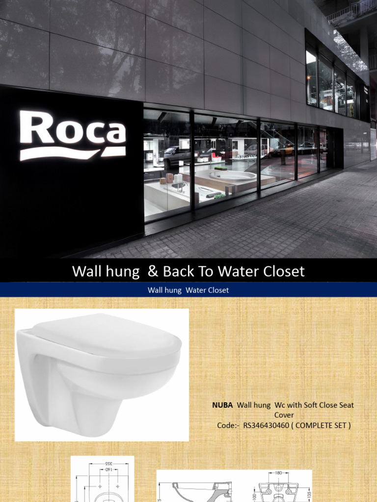 Roca Wall Hung WC Presentation | PDF | Public Health | Bathroom