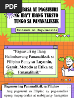 4TH QUARTER Module PAGBASA-PAGSUSURI (Week1&2) | PDF