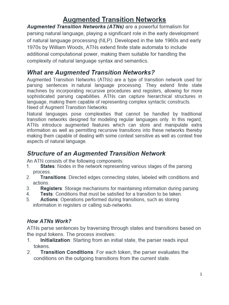 Augmented Transition Networks Pdf Parsing Cognitive Science 9033