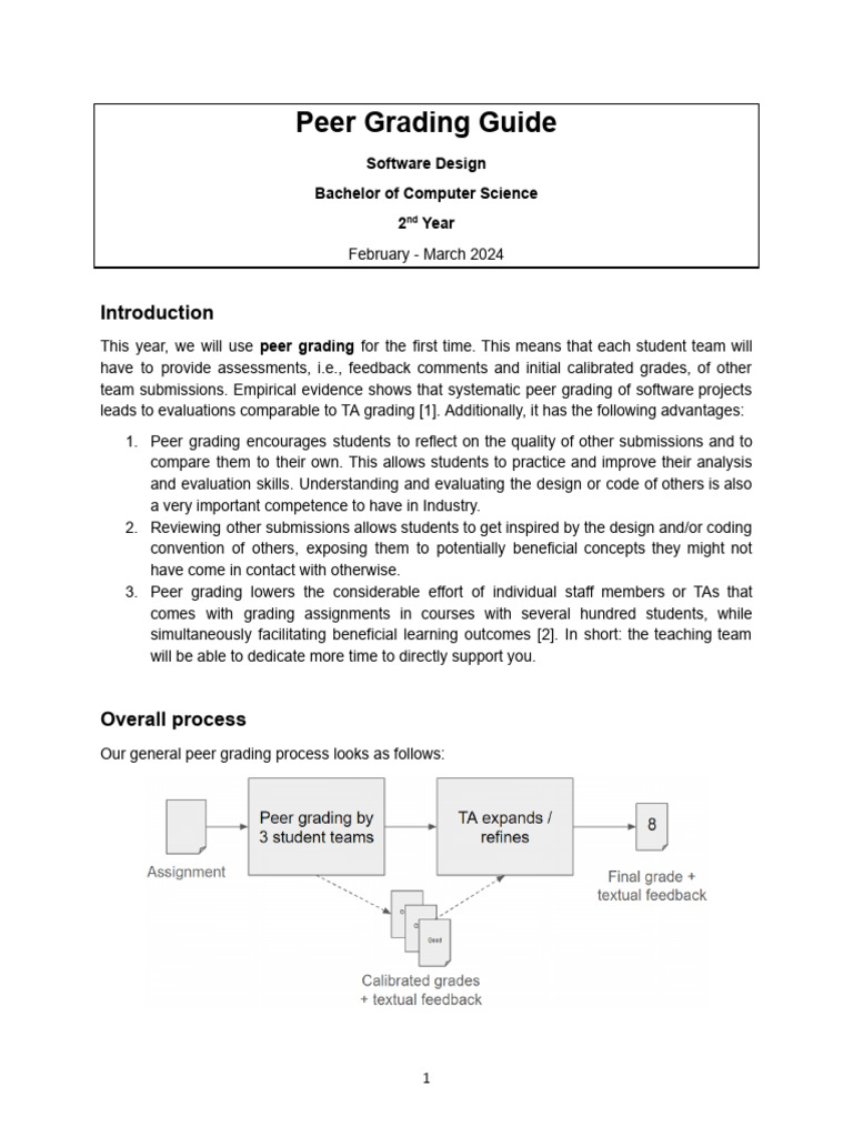Peer Grading Guide 2023 - 2024 | PDF | Learning | Cognition