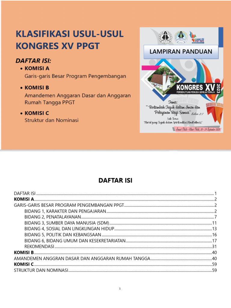 @klasifikasi Usul-Usul Kongres XV | PDF