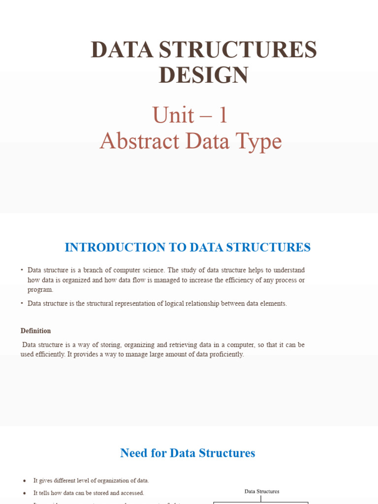 DSD Unit 1 Abstract Data Type | PDF | Inheritance (Object Oriented Programming) | Class ...