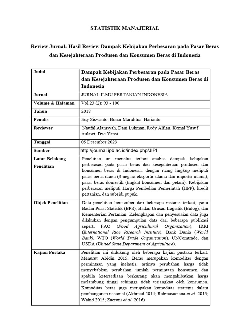 Review Jurnal Tugas Statistika | PDF