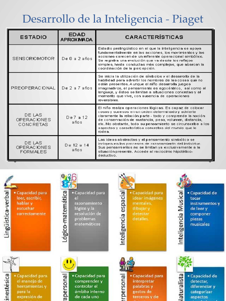 Cuadro Desarrollo de la Inteligencia - Piaget | PDF