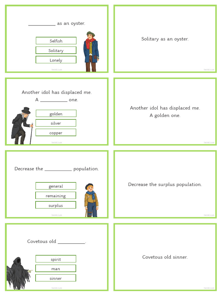 t3 e 750 A Christmas Carol Quotation Quiz Flashcards | PDF | Ebenezer ...