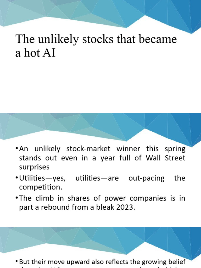 The Unlikely Stocks That Became A Hot AI | PDF | Public Utility | Investing