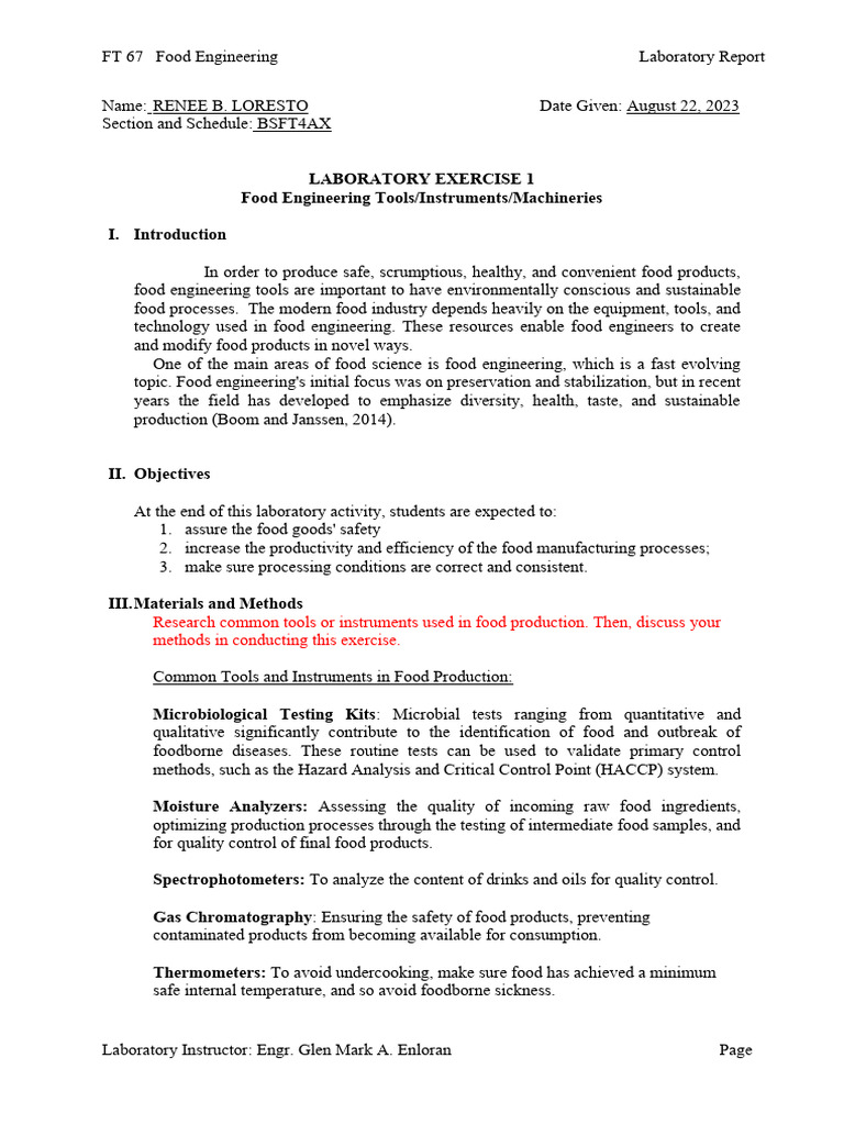 LORESTO - Laboratory Exercise No.1 | PDF | Heat | Ph