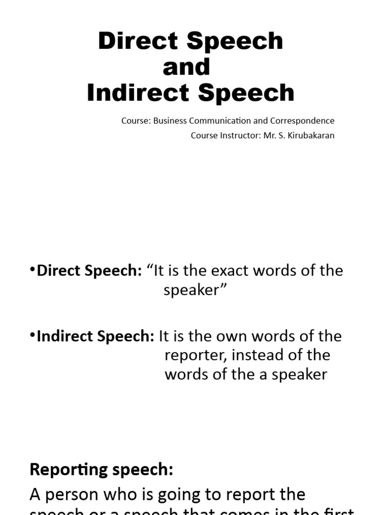 Direct and Indirect Speech | PDF | Visual Cortex | Grammatical Tense